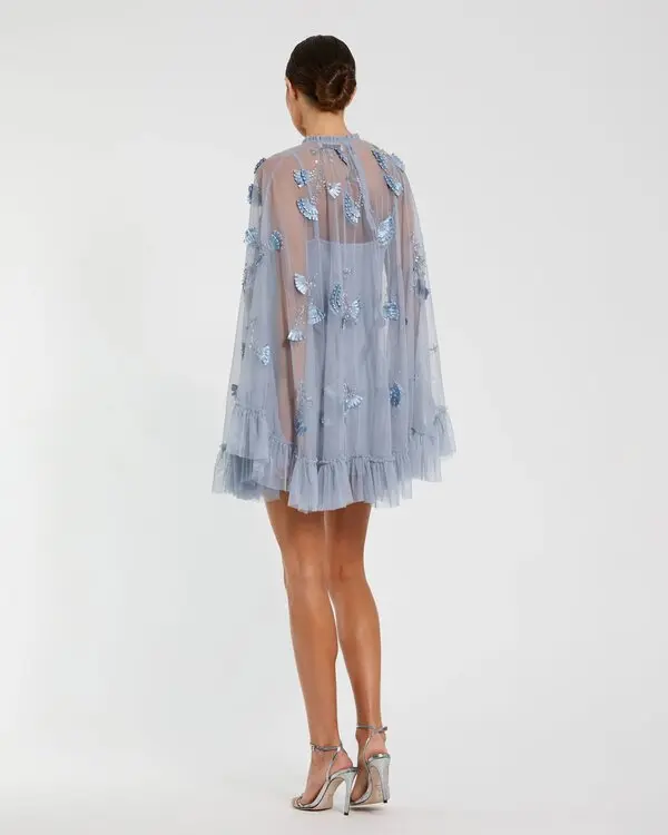 embellished long sleeve mini dress in blue See It Through Royal Blue Floral Maxi Dress – Shop the Mint main image 1