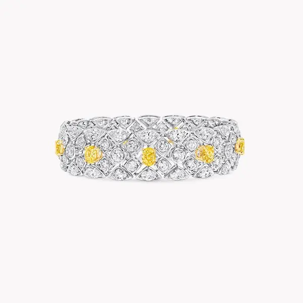 Graff Fancy Intense Yellow And White Diamond Bracelet - White Gold And Yellow Gold