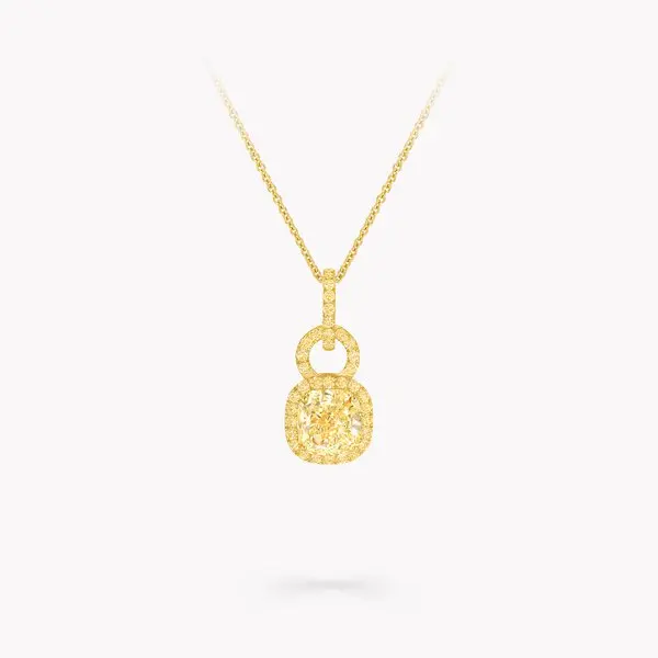 Graff Icon 8 Cushion Diamond Pendant - Yellow Gold
