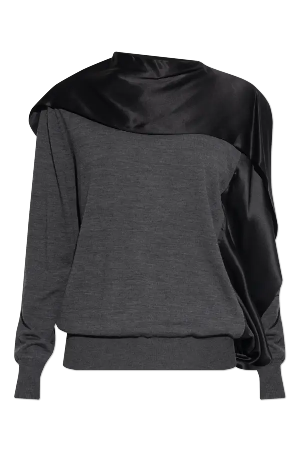 FERRAGAMO Mixed Materials Sweater - Grey