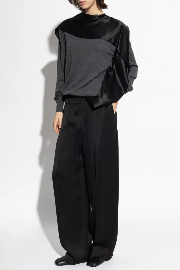 FERRAGAMO Mixed Materials Sweater - Grey