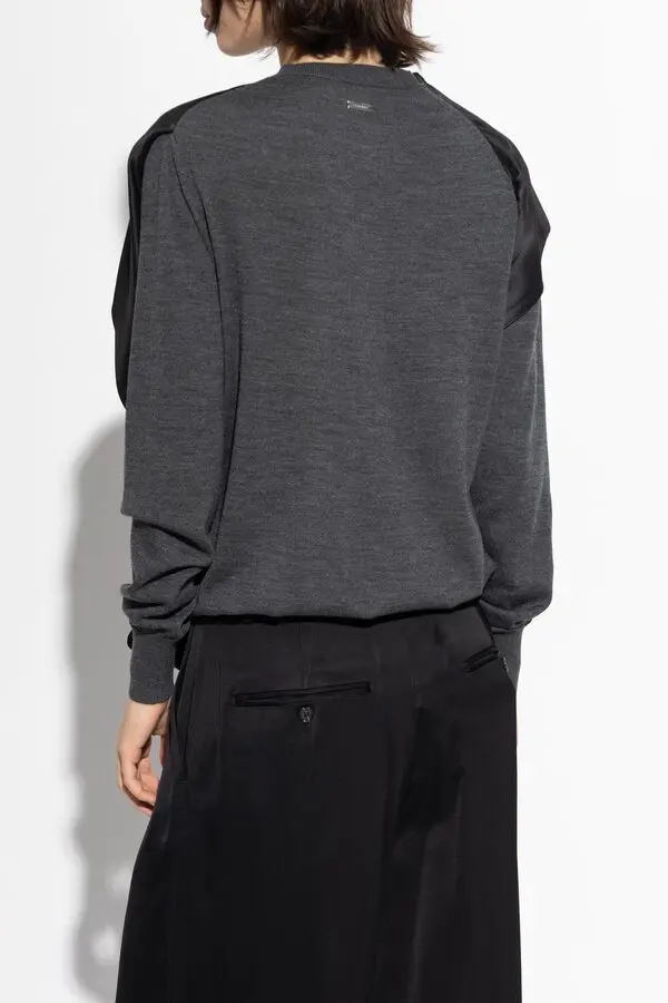 FERRAGAMO Mixed Materials Sweater - Grey