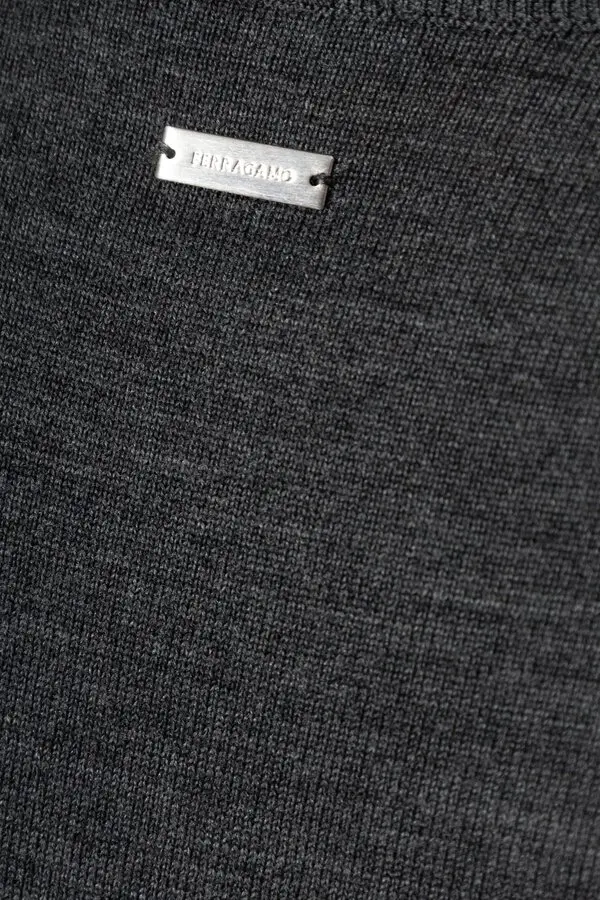 FERRAGAMO Mixed Materials Sweater - Grey