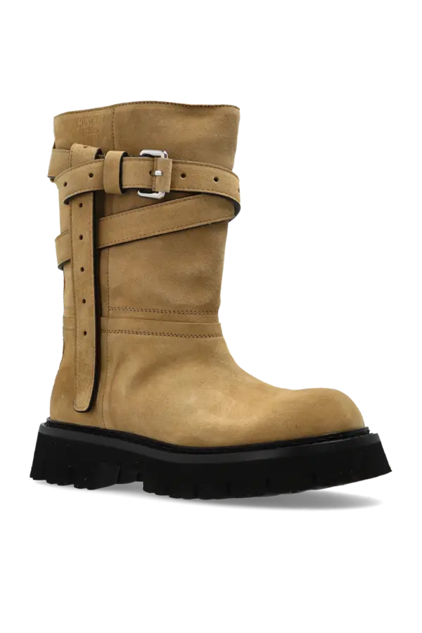 Moschino Suede Ankle Boots - Beige