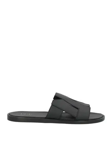 Amiri Leather Slide Sandals - Black