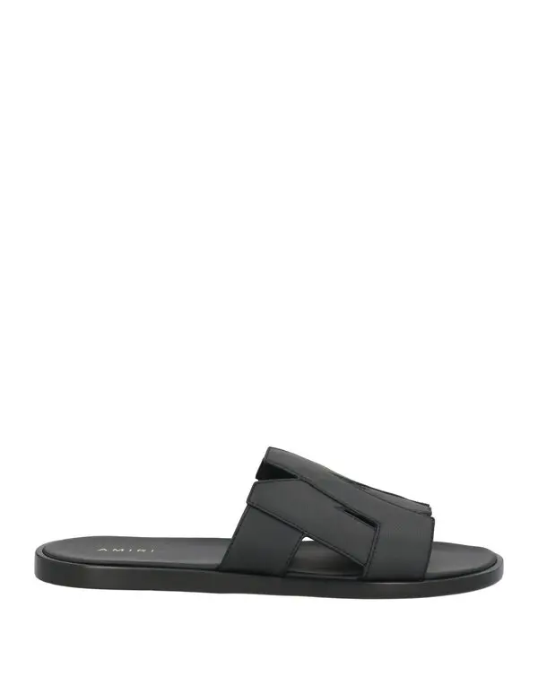Amiri Leather Slide Sandals - Black