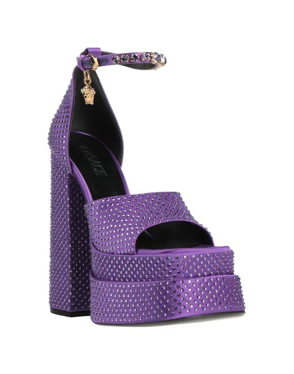 Versace Sandals Viscose And Silk - Purple