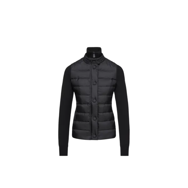 Moncler Padded Wool Cardigan - Black