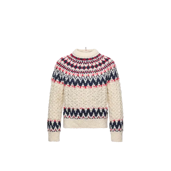 Moncler Geometric Jacquard Wool Blend Jumper