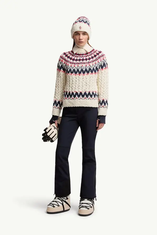 Moncler Geometric Jacquard Wool Blend Jumper