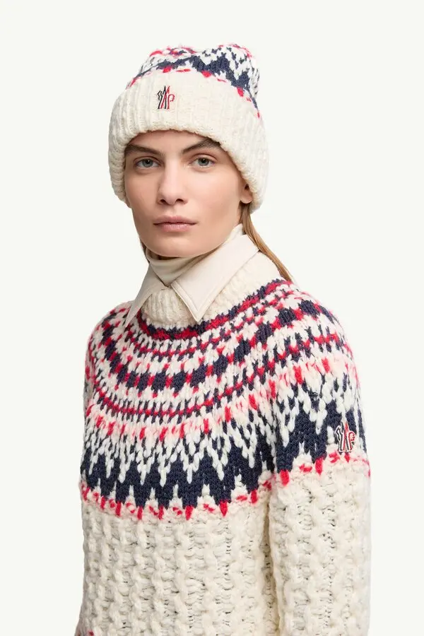 Moncler Geometric Jacquard Wool Blend Jumper