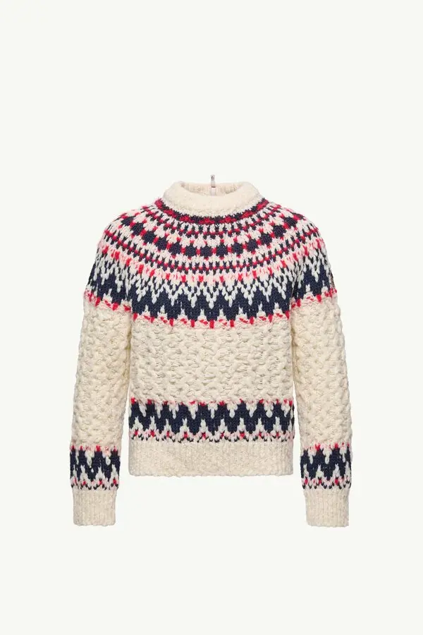 Moncler Geometric Jacquard Wool Blend Jumper