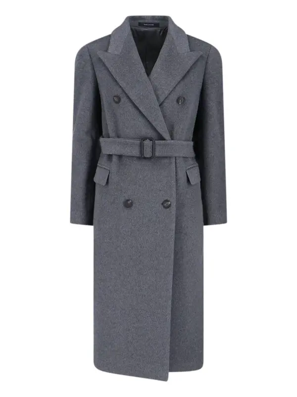 Tagliatore Jole' Cashmere Double-breasted Coat - Gray