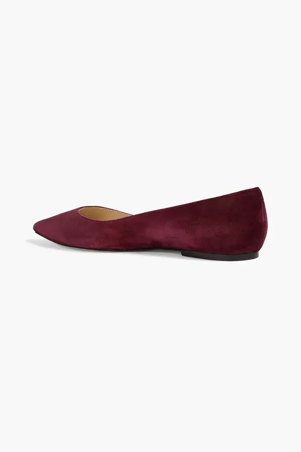 JIMMY CHOO Alina Suede Point-toe Flats