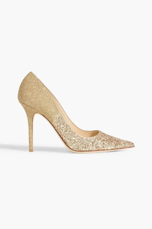 JIMMY CHOO Abel Glittered Woven Pumps