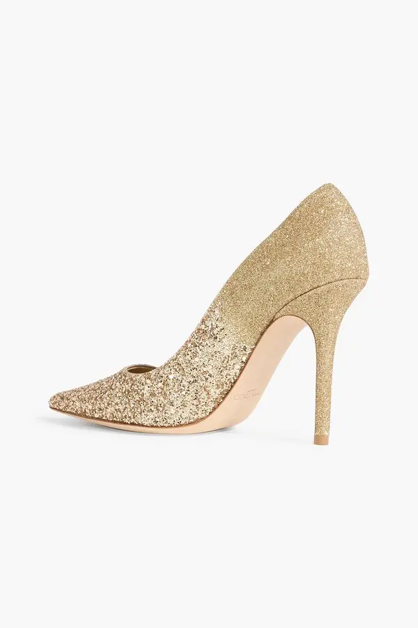 JIMMY CHOO Abel Glittered Woven Pumps