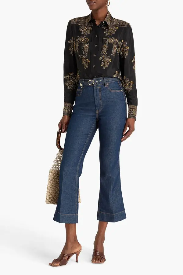 Zimmermann High-rise Kick-flare Jeans With Belt