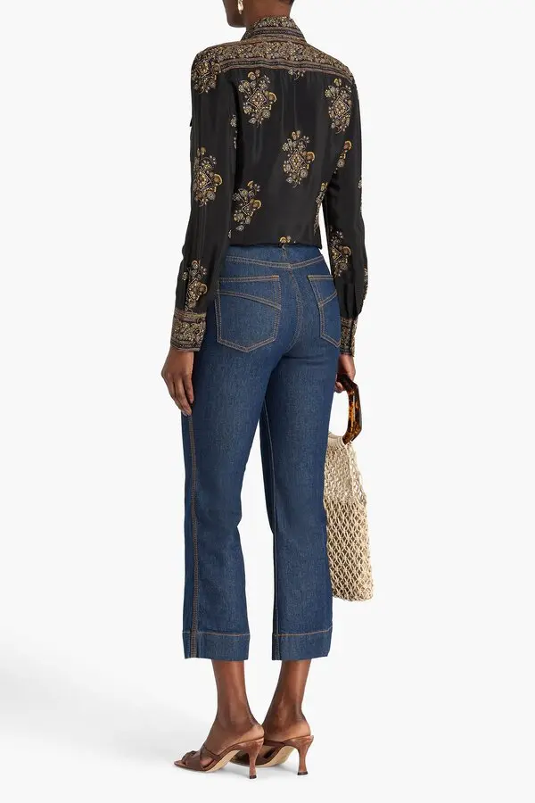 Zimmermann High-rise Kick-flare Jeans With Belt