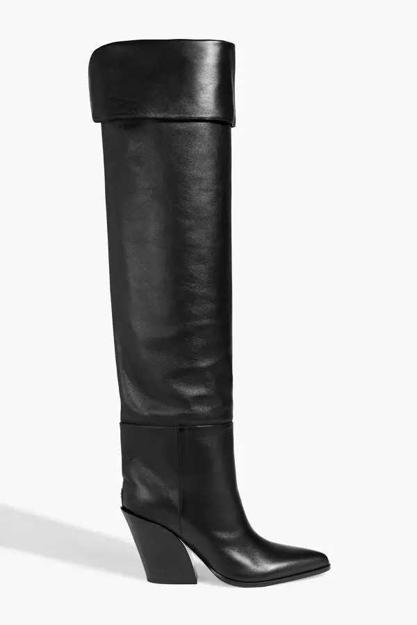 JIMMY CHOO Maceo Leather Over-the-knee Boots - Black
