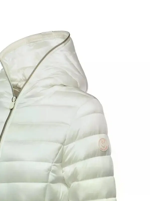 SAVE THE DUCK Hooded Zip Coat - White