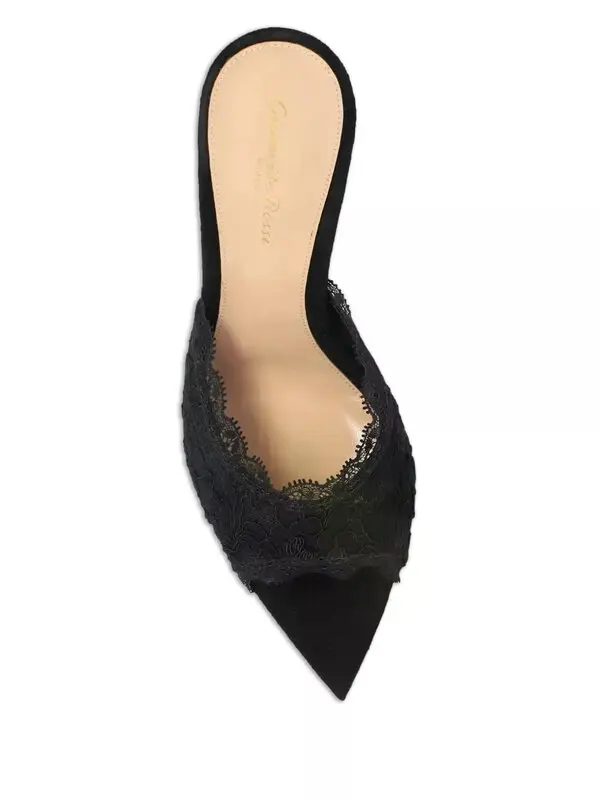 GIANVITO ROSSI Lace Heeled Mules