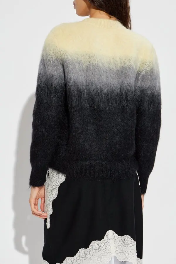 JIL SANDER Mohair Blend Ombre Sweater - Black