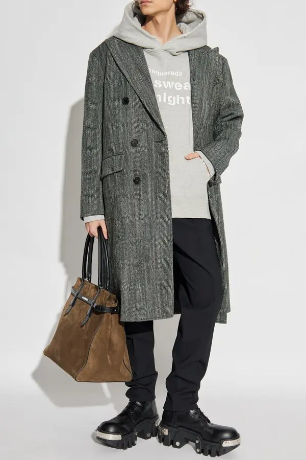 Dsquared2 Wool Overcoat - Grey