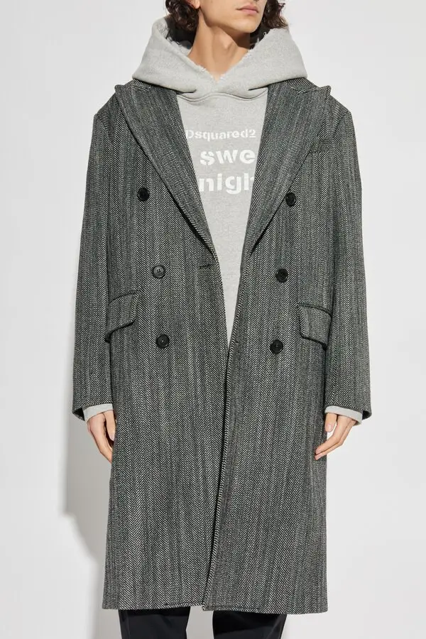 Dsquared2 Wool Overcoat - Grey