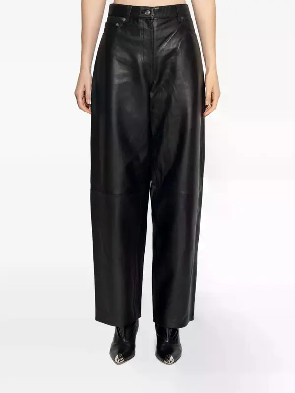 SAMSOE SAMSOE Leather Panelled Trousers