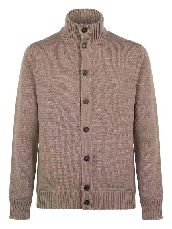 SLOWEAR Buttoned High-neck Cardigan