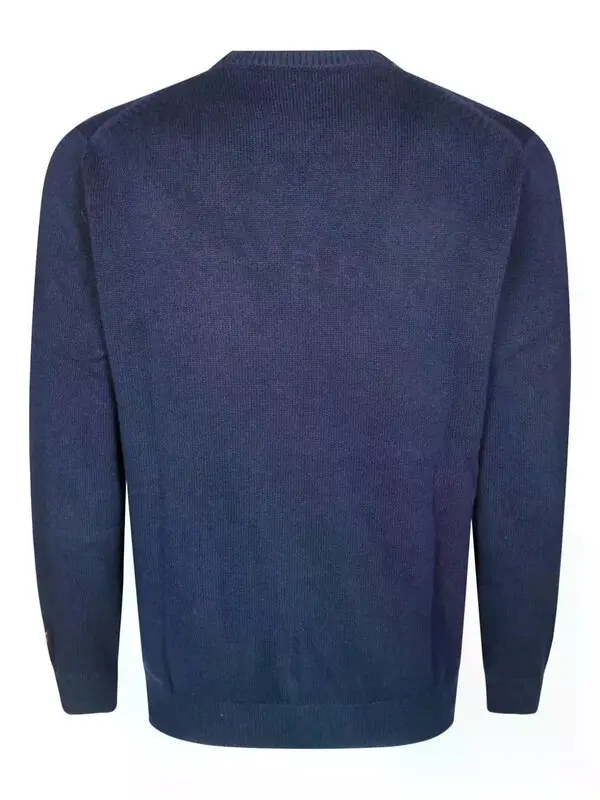 MC2 SAINT BARTH Graphic-embroidered Crewneck Sweater - Blue