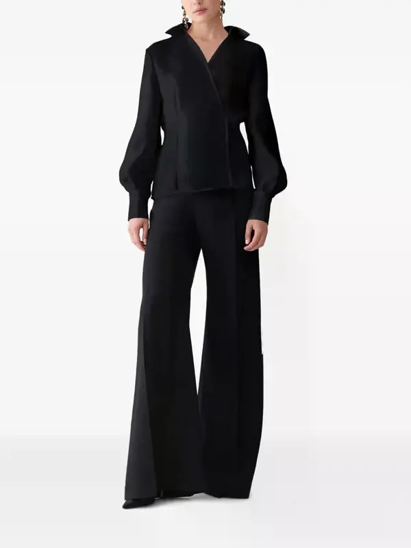 Carolina Herrera Puff-sleeve Wrap Top