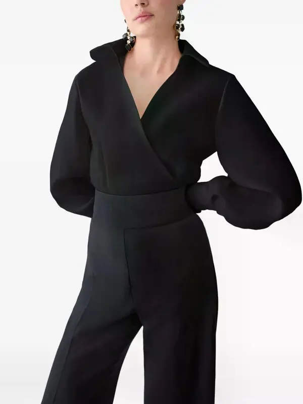Carolina Herrera Puff-sleeve Wrap Top