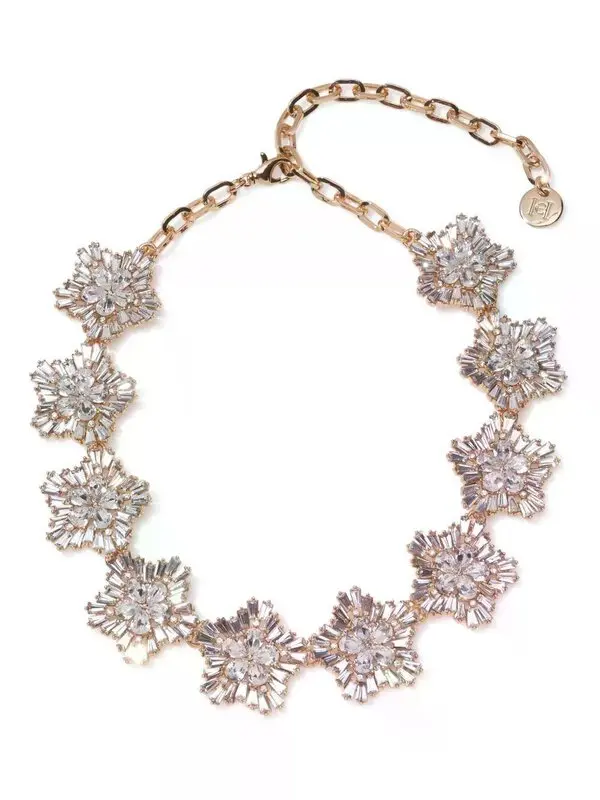 Carolina Herrera Crystal Snowflake Pendant Necklace - Gold