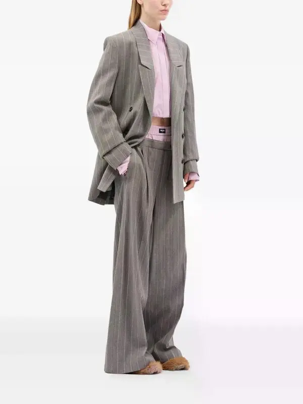 MSGM Pinstripe-pattern Layered Trousers