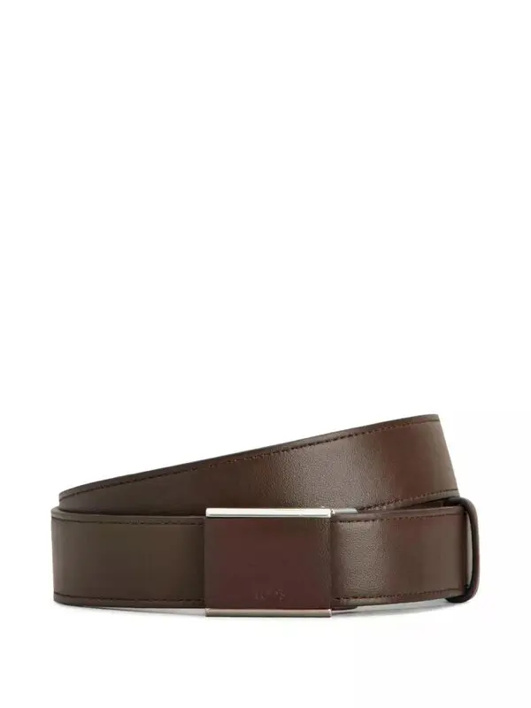 TOD'S Rectangular-buckle Leather Belt - Brown