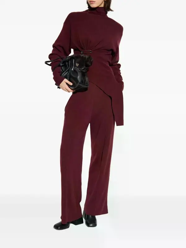 LANVIN Elasticated-waistband Wool-blend Trousers
