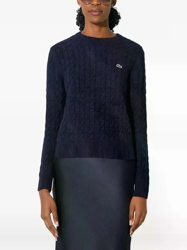 Lacoste Cable-knit Sweater With Logo