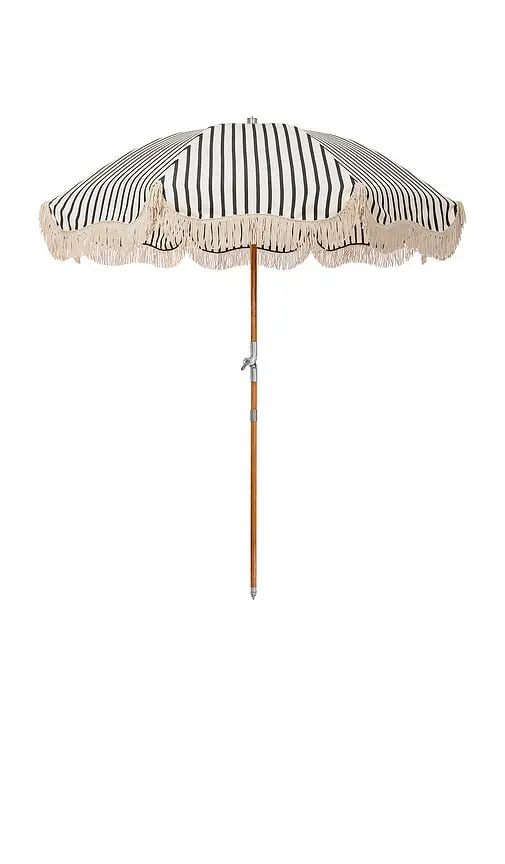 BUSINESS & PLEASURE Premium Umbrella In Cream,black - Monaco Black Stripe