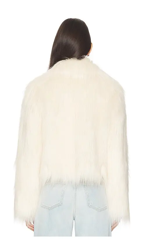LoveShackFancy Fallon Faux Fur Jacket - Ivory