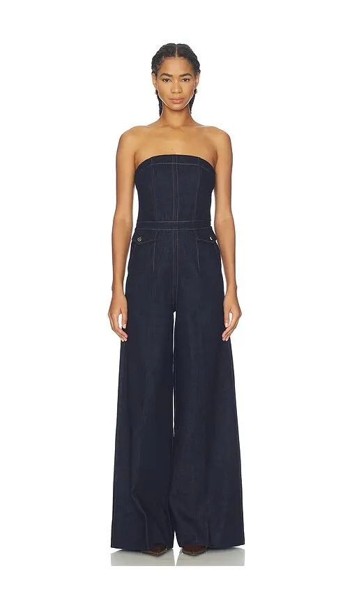 Paige Francesca Denim Jumpsuit - Saville