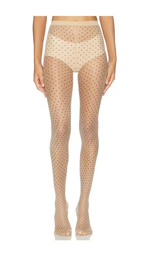Wolford Dot Patterned Tights - Fairly Light & Black