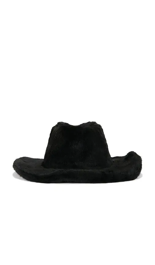 Jocelyn Faux Fur Cowboy Hat - Black
