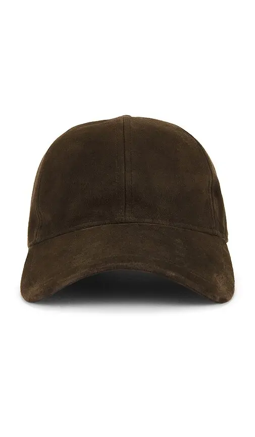 Rag & Bone Harlow Baseball Cap - Dark Espresso Suede
