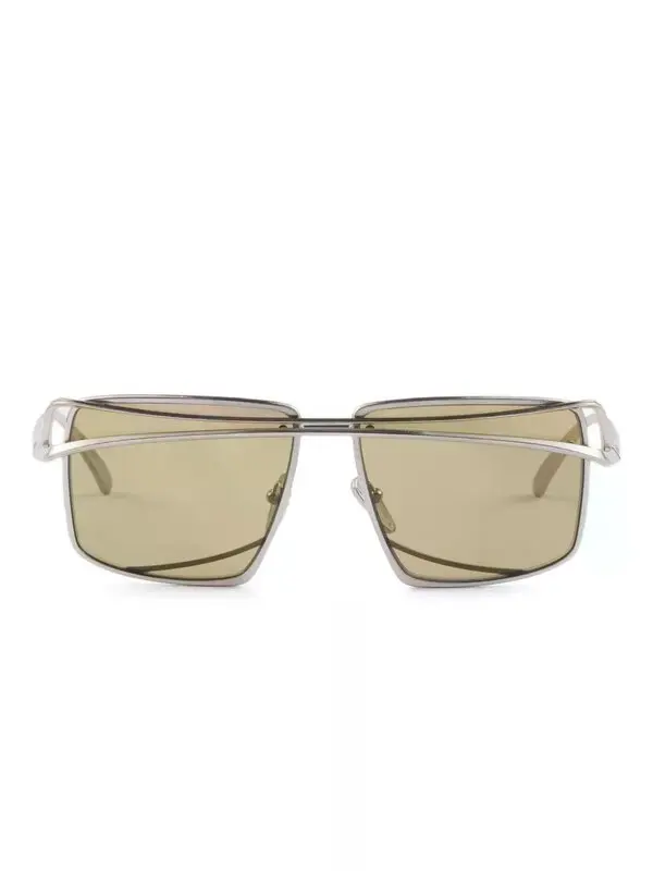 Prada Double-bridge Square Frame Sunglasses - Silver