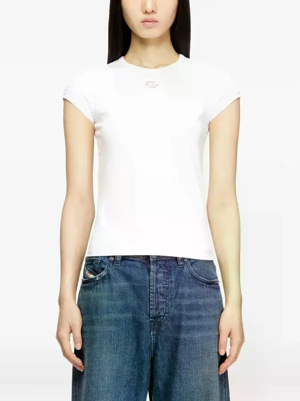 DIESEL® T-angie Logo-embroidered T-shirt - White