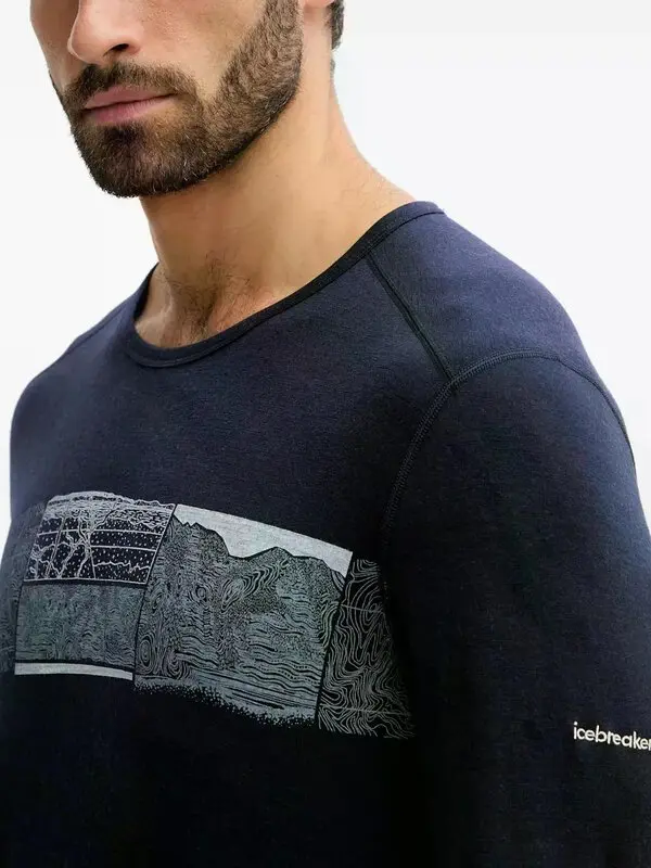 Icebreaker Graphic-print Long-sleeve Base Layer