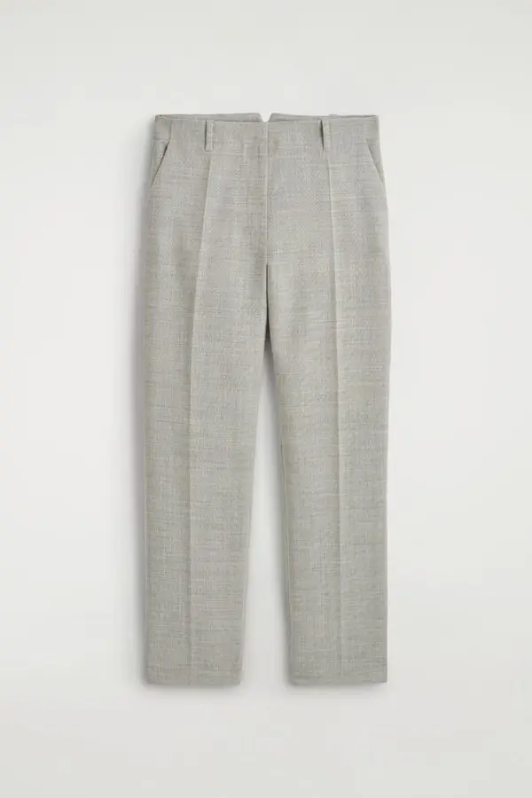Cos Wool-blend Straight-leg Trousers - Beige