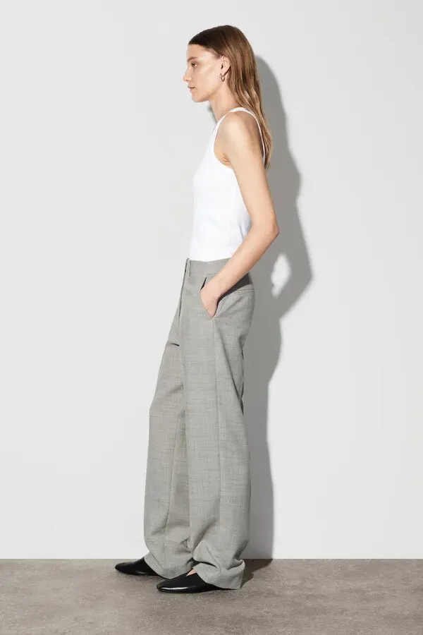 Cos Wool-blend Straight-leg Trousers - Beige