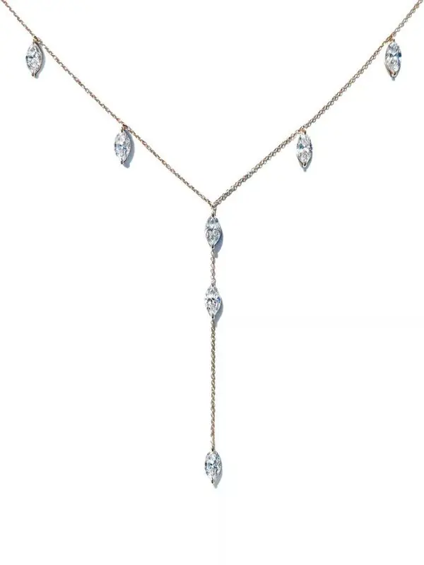 LOEV 14k Recycled Rose Gold Diamond Y-necklace - Pink